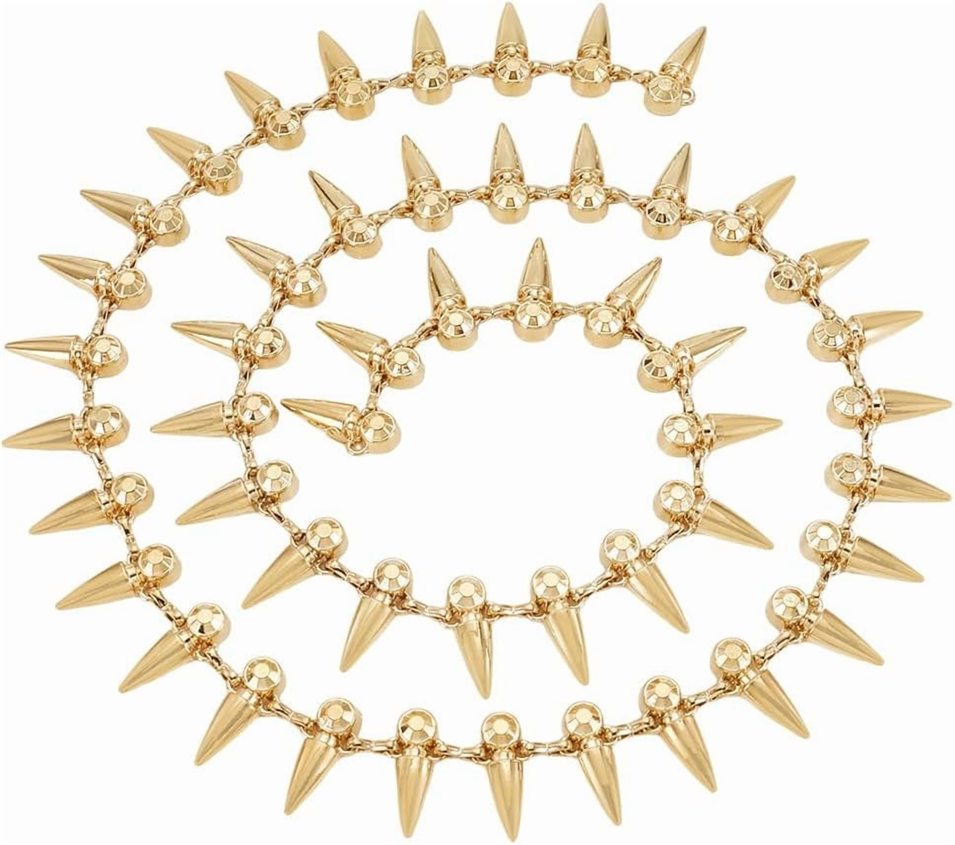 1 Yard Alloy Rivet Stud Chain Trim 26mm Wide Sew On Stud Strip Costume ...