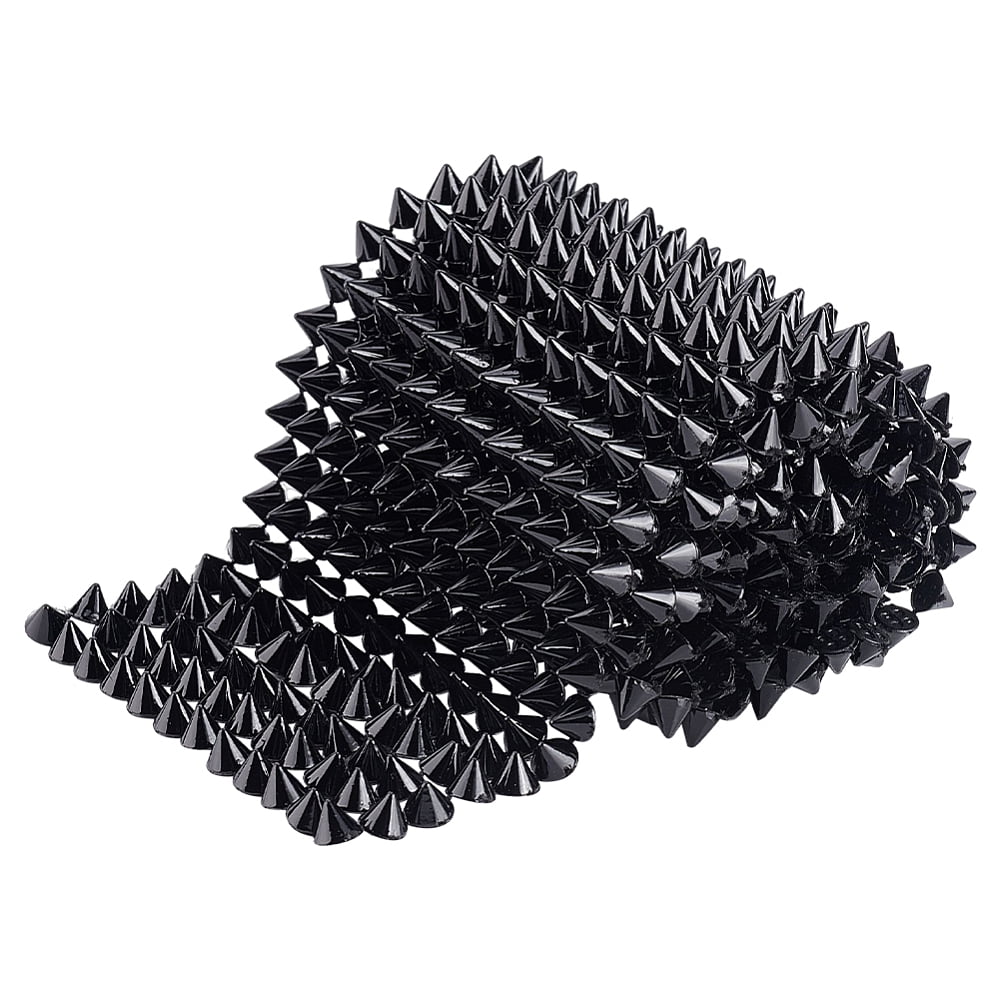 1 Yard Black Flatback Punk Rock Bead Trim 4 inch Wide Sew Stitch On ...