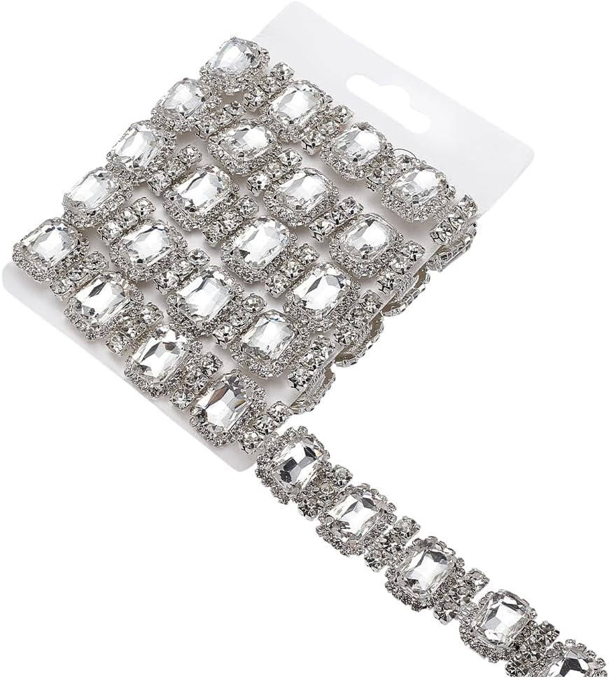1 Yard Clear Rhinestone Claw Chain 18.5mm/0.72inch Wide Sparkly ...