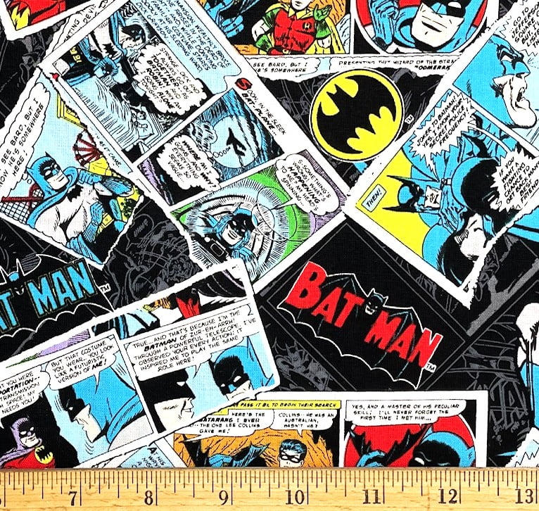 1 Yard - DC Comics Batman Comic Strip Cotton Fabric (Great for Quilting ...
