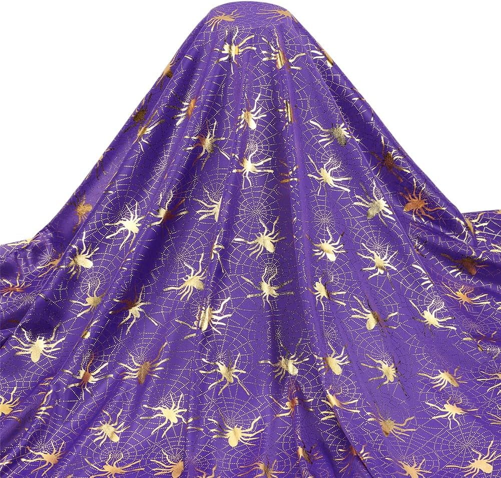 1 Yard Halloween Purple Spider Web Polyester Fabric 59.1 inch Wide ...