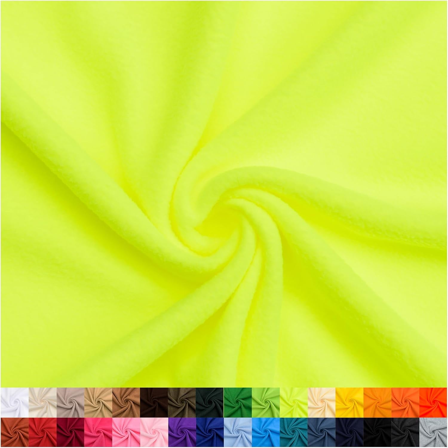 1 Yard - Neon Yellow Solid Fleece Fabric - Solid Color Fleece Fabric ...