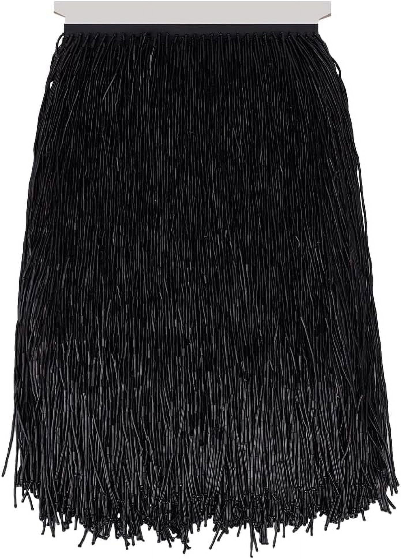 1 Yard Plastic Bugle Bead Tassel Trimming Costume Accessories Black 11 ...