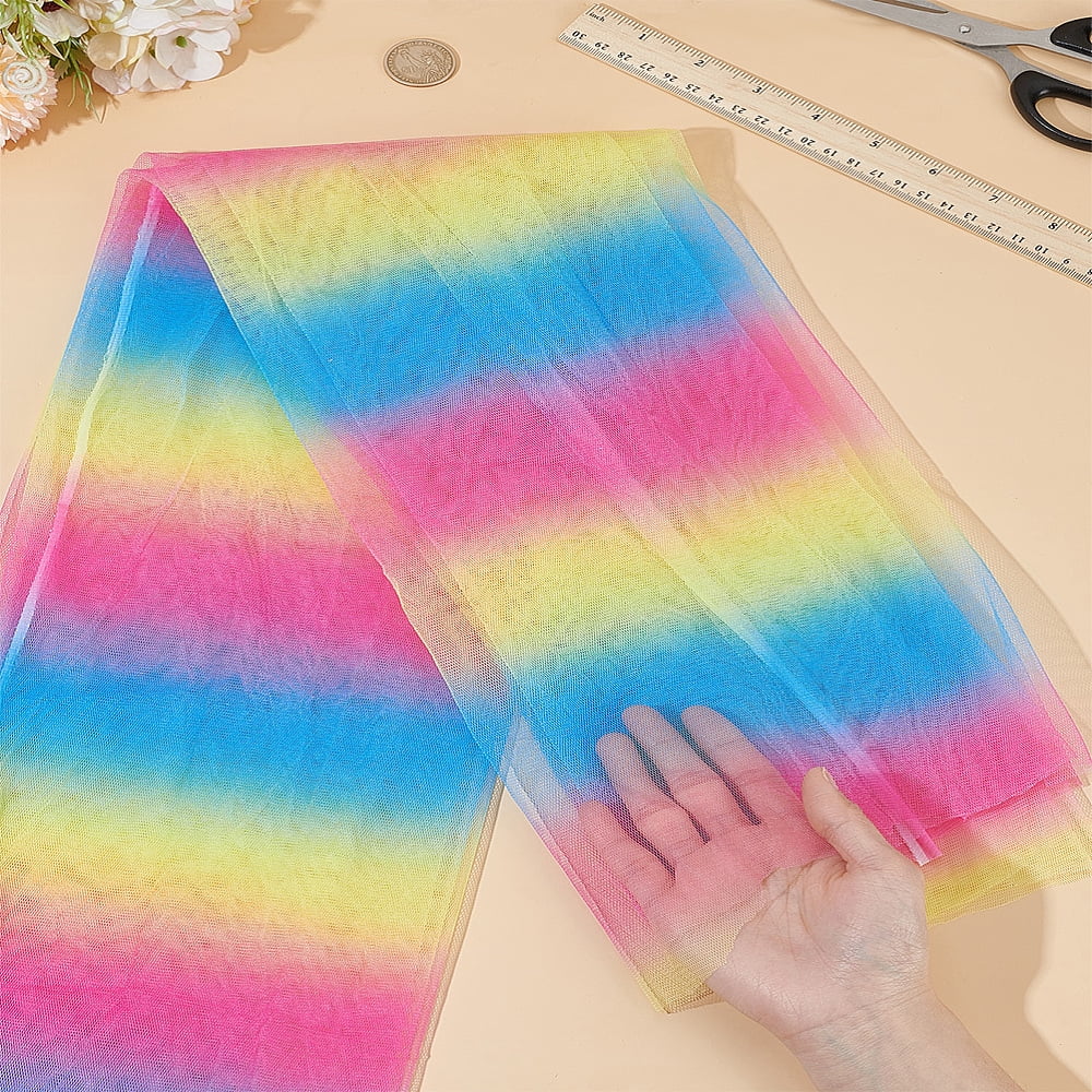 1 Yard Polyester Mesh Fabric for DIY Clothing Accessories Colorful ...