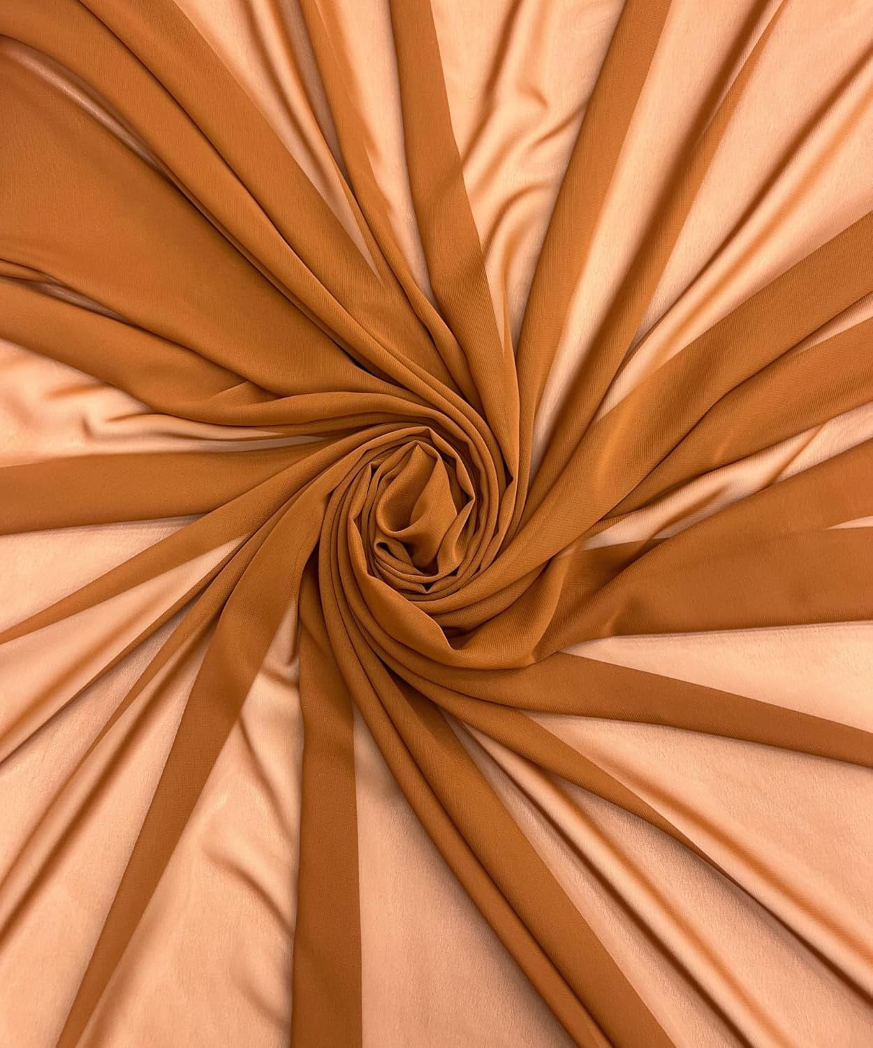 1 Yard (Rust) Matte Chiffon Fabric by the yard, sheer soft fabric for ...