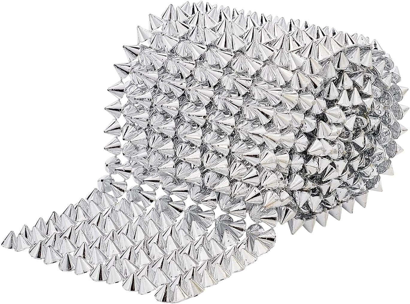 1 Yard Sew Stitch On Spike Stud Strip Cone Flatback Punk Rock Trim Mesh ...