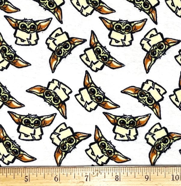 1 Yard - Star Wars Baby Yoda Flannel Cotton Fabric (Great for Quilting ...