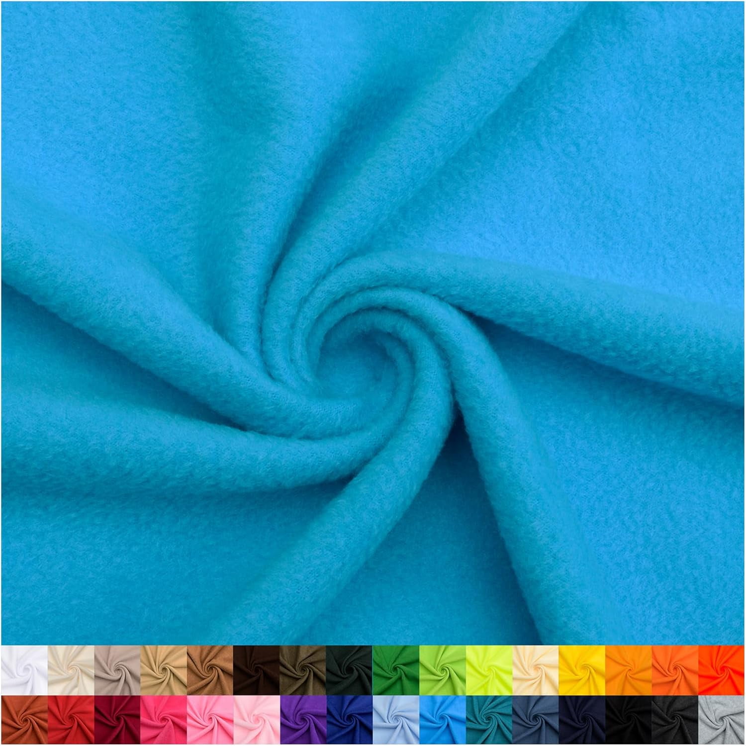 1 Yard - Turquoise Solid Fleece Fabric - Solid Color Fleece Fabric ...