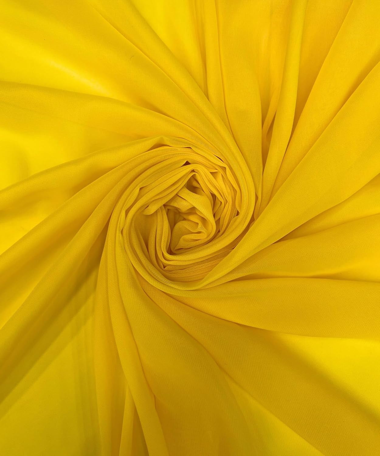 1 Yard (Yellow) Matte Chiffon Fabric by the yard, sheer soft fabric for ...