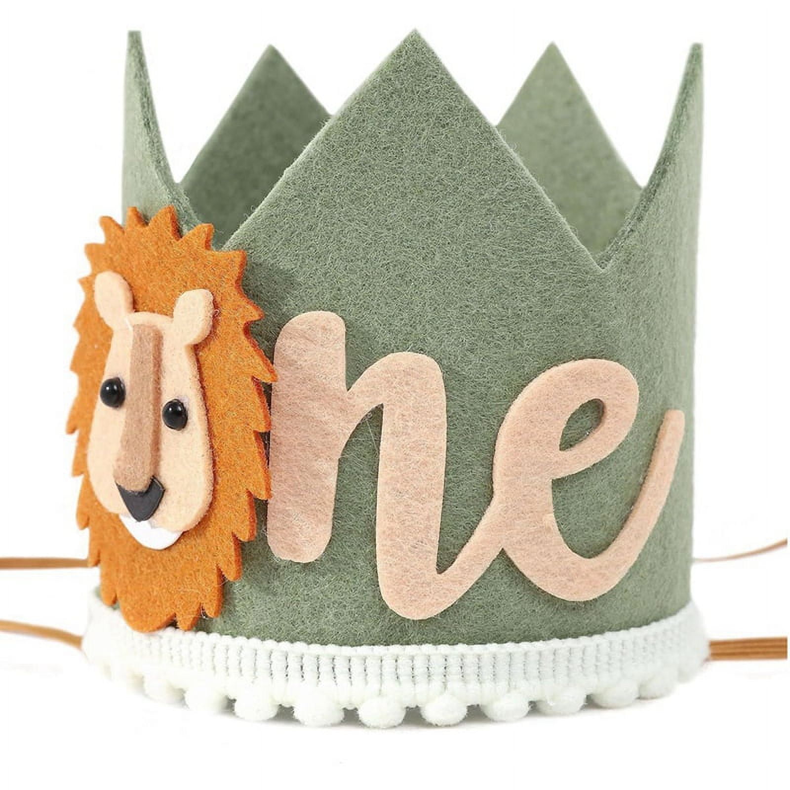 1 Year Old Kids Avocado Birthday Crown First Baby Party White Non Woven ...