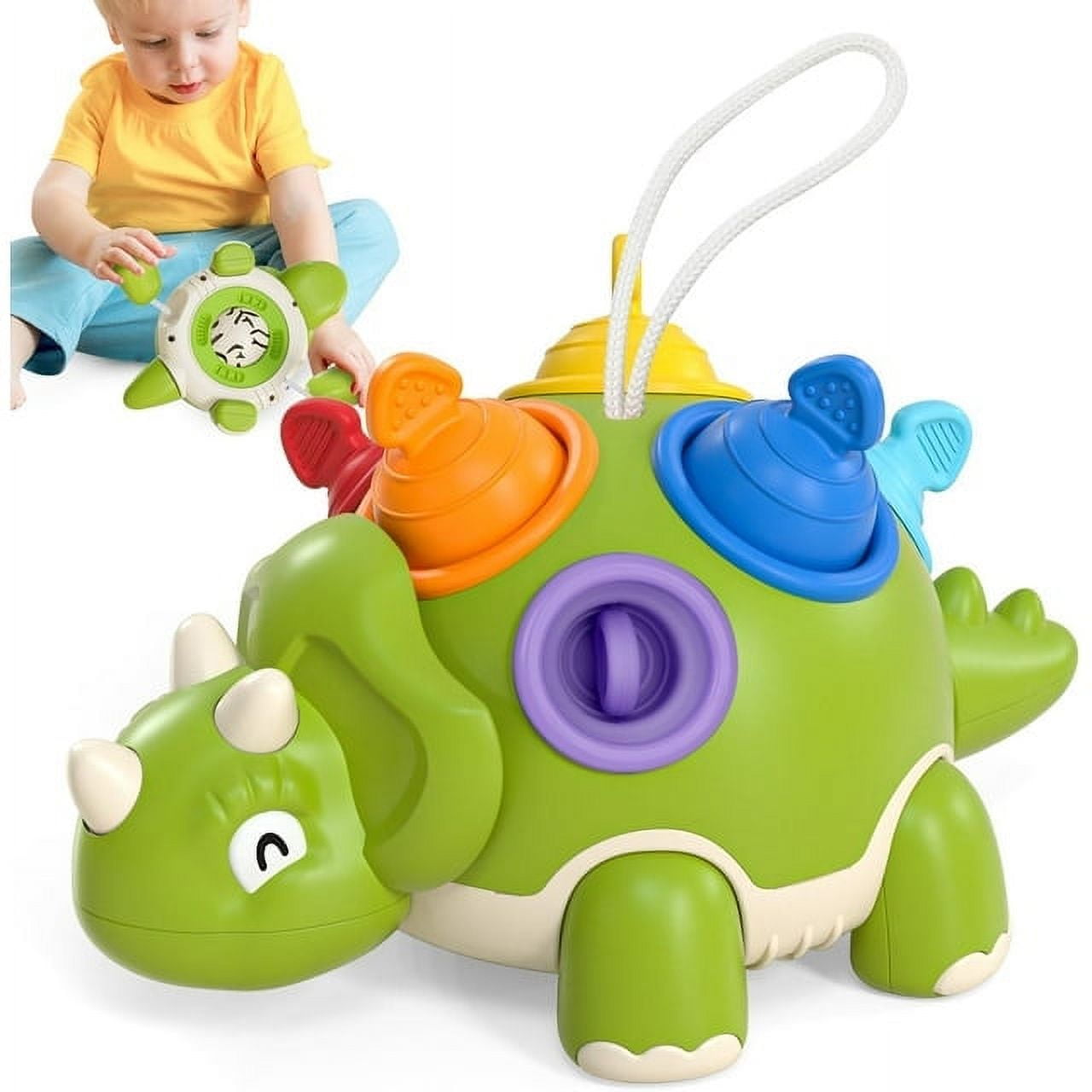 Lehoo Castle Montessori Dinosaur Sensory Toy for 1 Year Old, Green ...