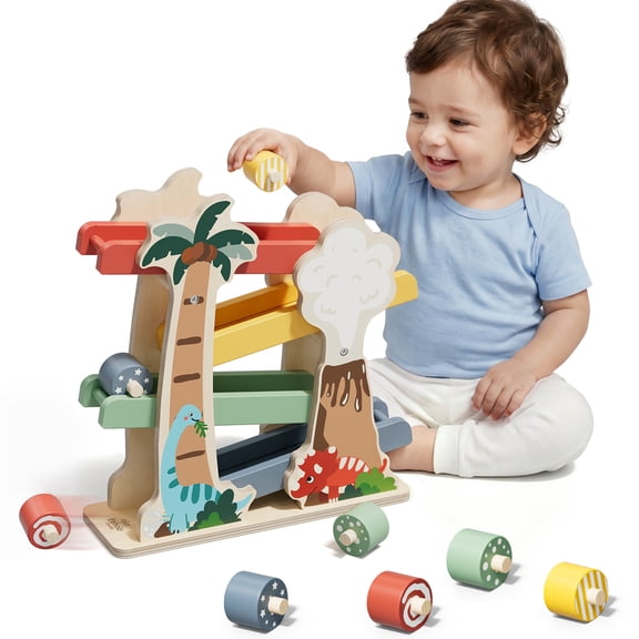 Car Ramp Toy, Wooden Car Track for Toddlers 1-3, Wooden Toys for 1 Year ...