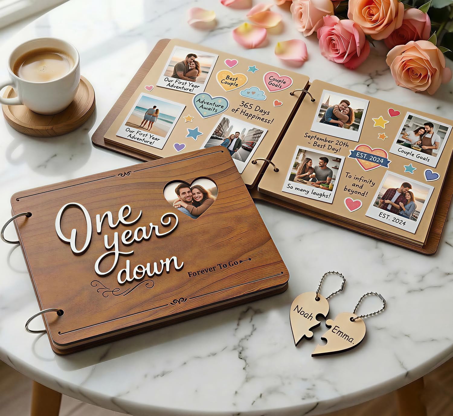 1 Year Scrapbook Album for Boyfriend Girlfriend, First Year Paper ...