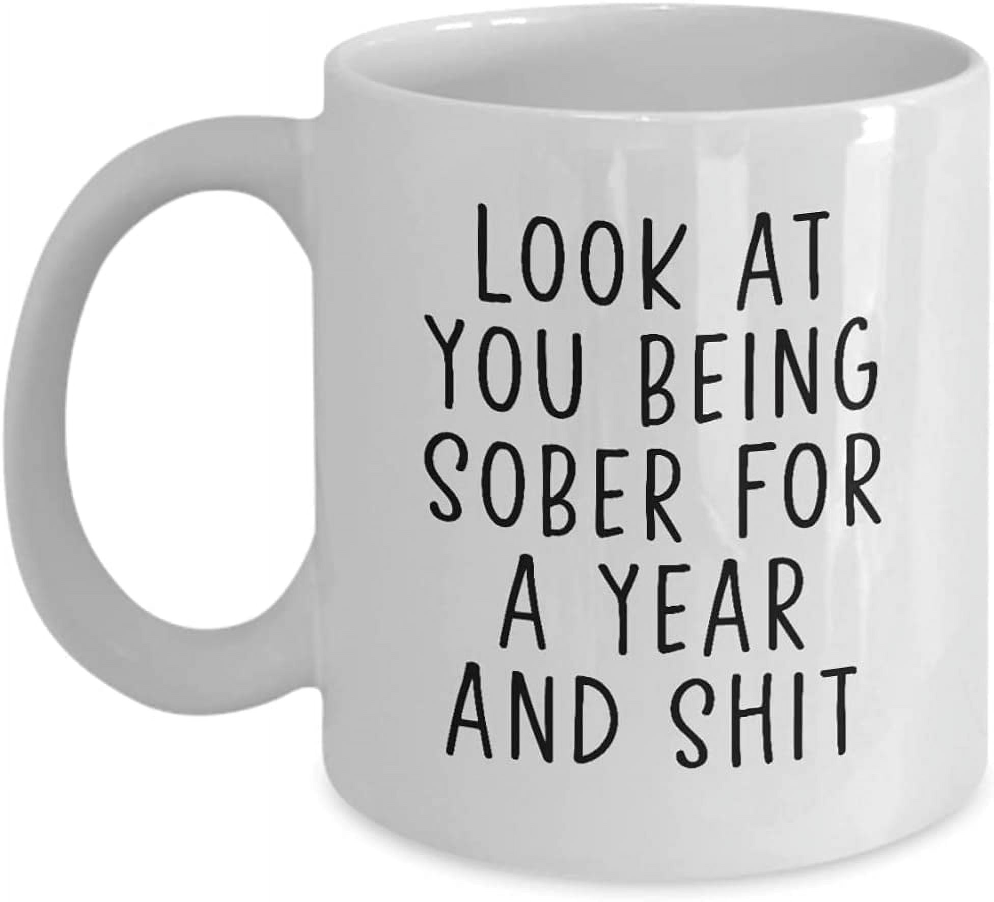 1 Year Sober Mug, 1st Sobriety Anniversary Coffee Cup, Recovery Present ...
