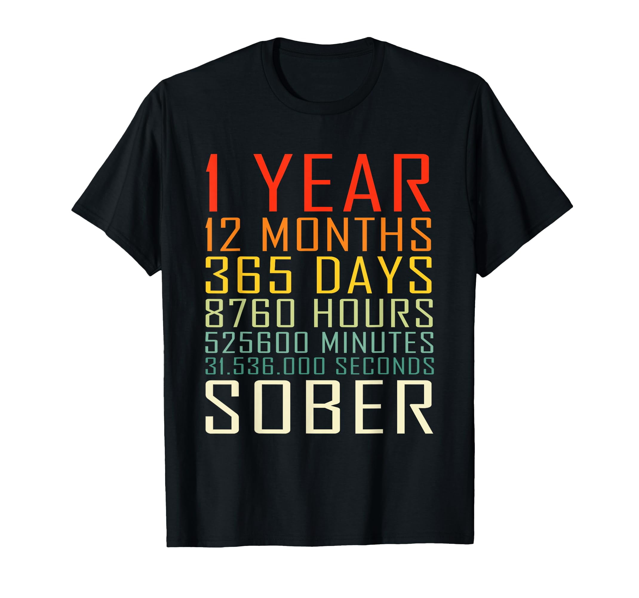 1 Year Sobriety Anniversary Vintage 1 Years Sober T-Shirt - Walmart.com