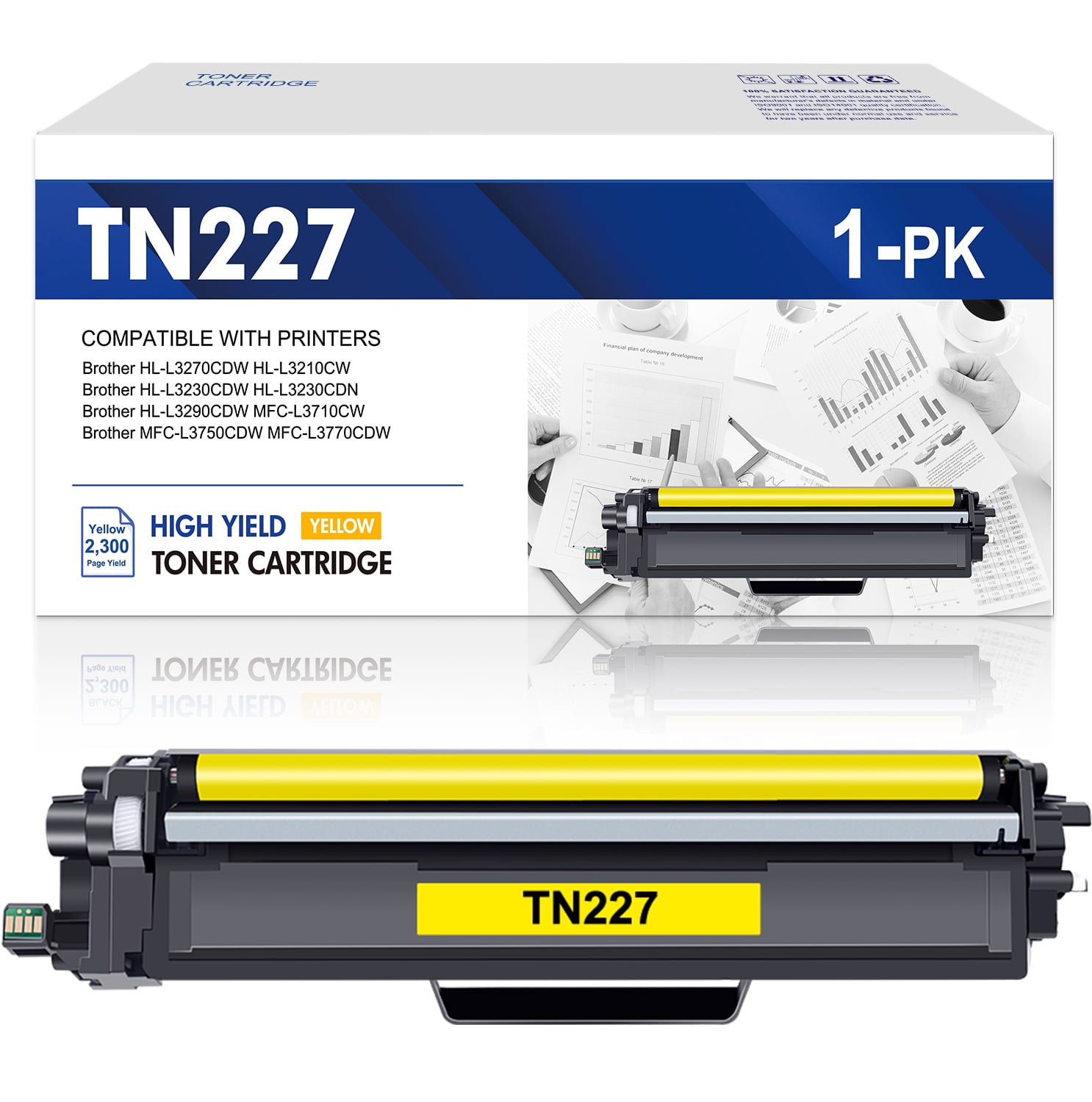 1 Yellow TN227 TN 227 / TN223-Y Toner Cartridge Replacement for Brother ...