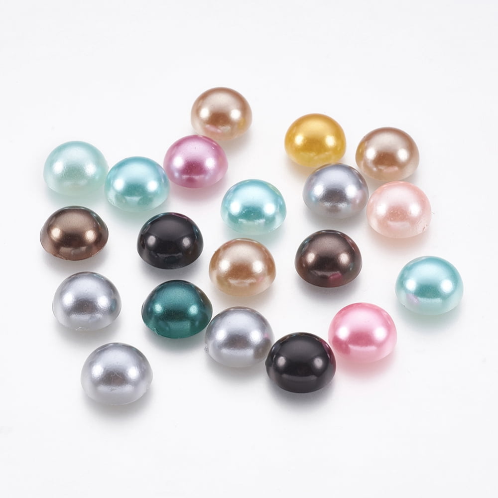 1 bag ABS Plastic Imitation Pearl Cabochons Half Round Mixed color ...
