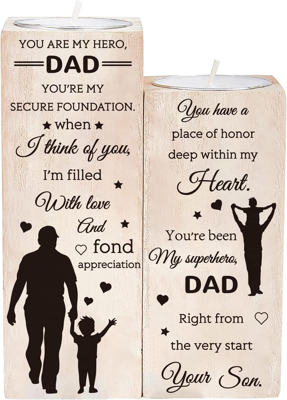 1 bag Wooden Candle Holder and Candles set for Home Decorations ...