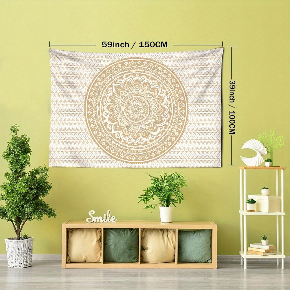 1 beige mandala abstract floral bohemian home decor tapestry with ...