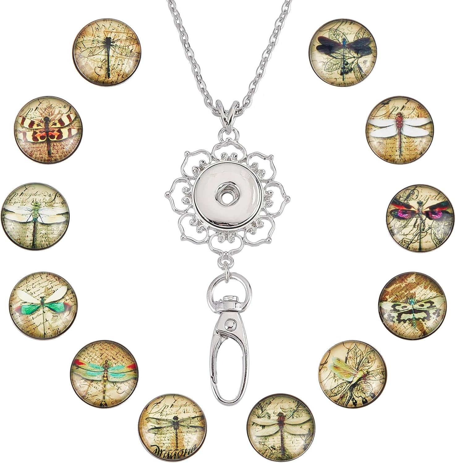 1 box 1 box 12 styles Keychain Lanyard set Dragonfly ID Badge Lanyards ...