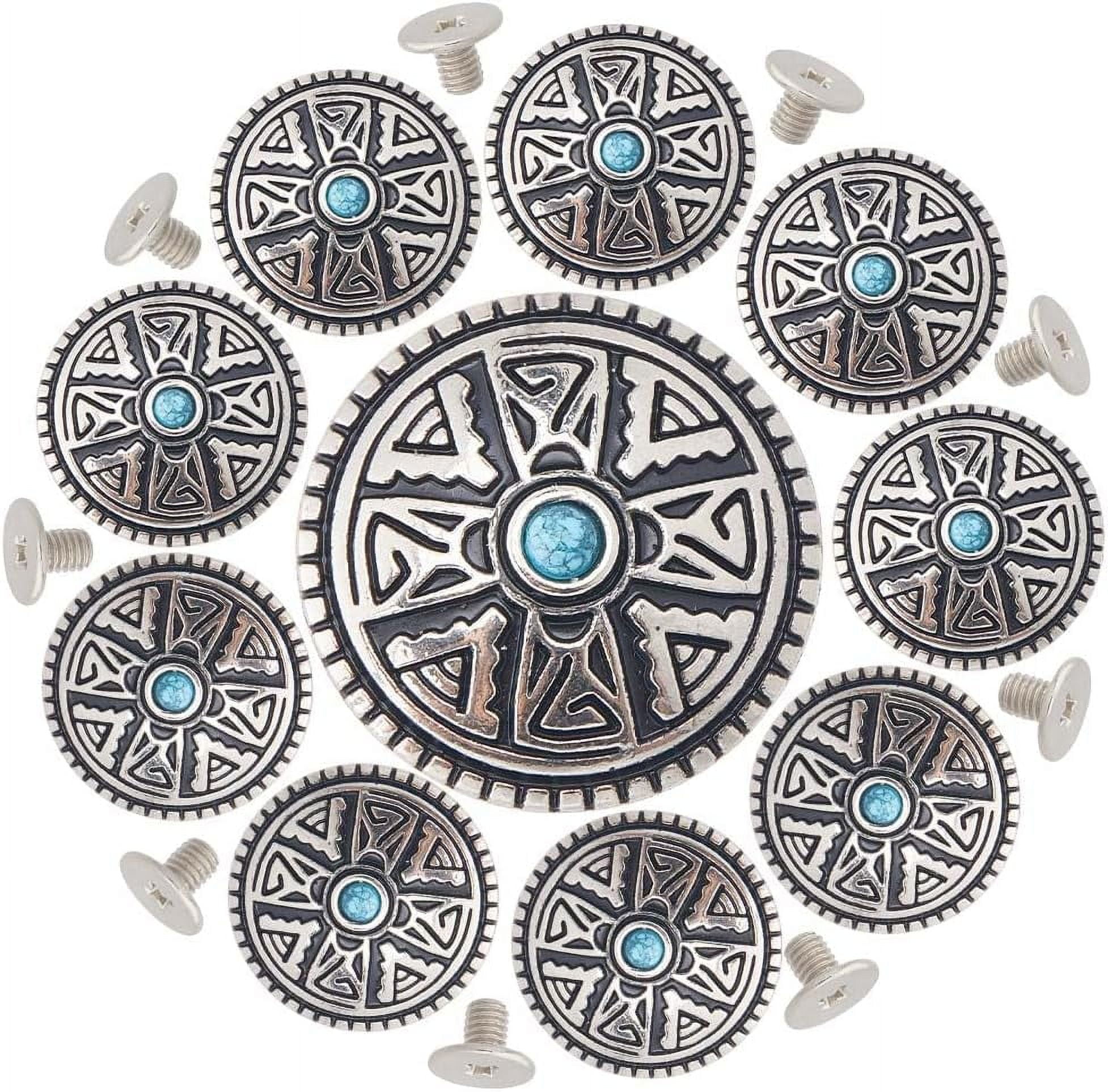 1 box 10 sets Zinc Alloy Decorative Rivets with Turquoise and Iron ...