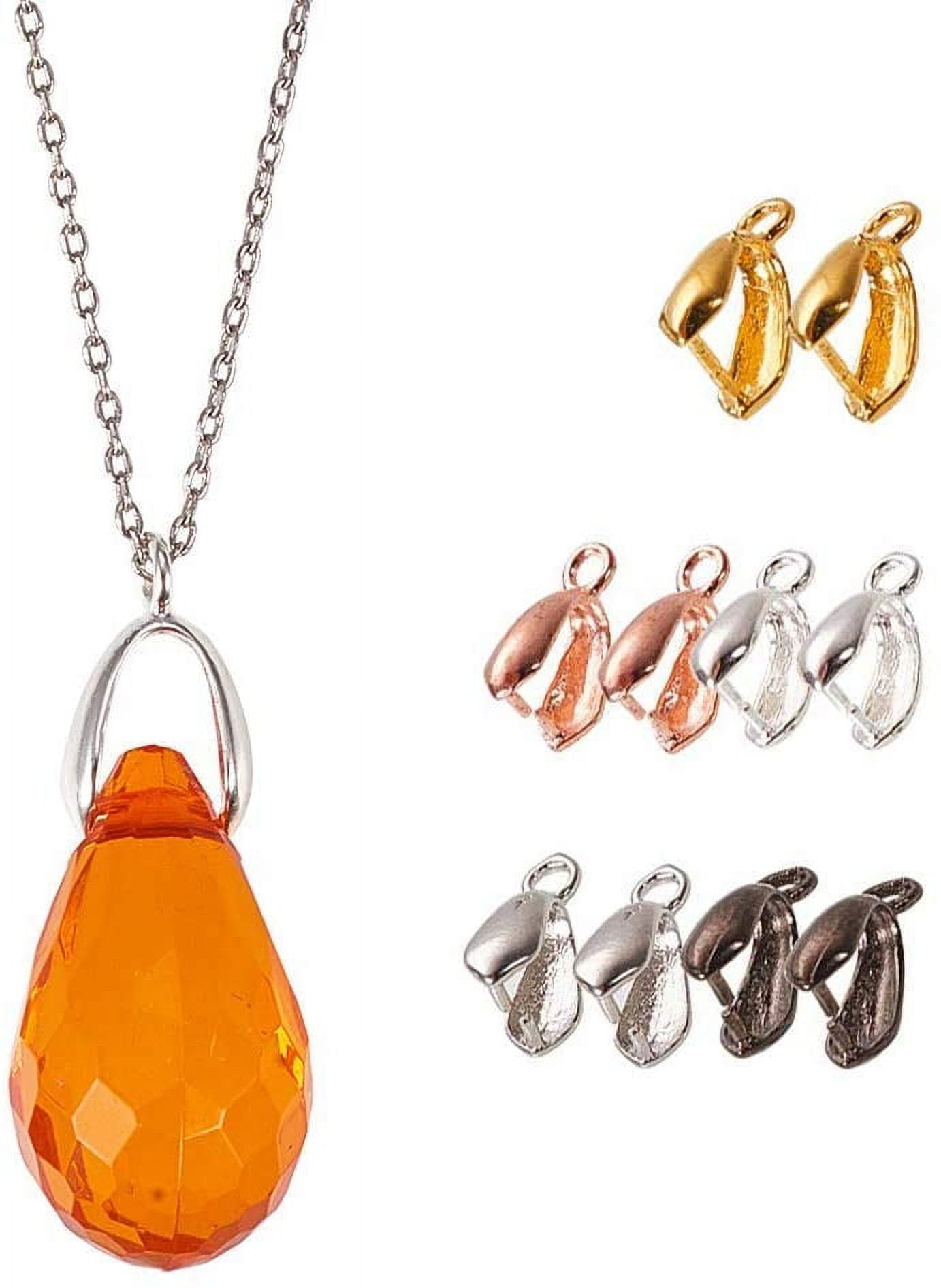 1 box 100 Pieces Brass Pinch Clip Bail Clasp Dangle Charm Bead Pendant ...
