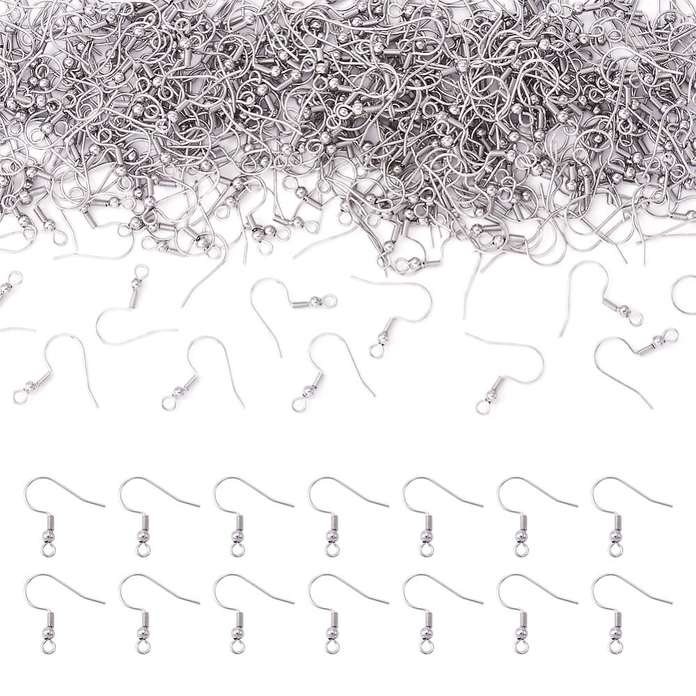 1 box 1000pcs 304 Stainless Steel Earring Hooks Ear Wire French Hooks ...