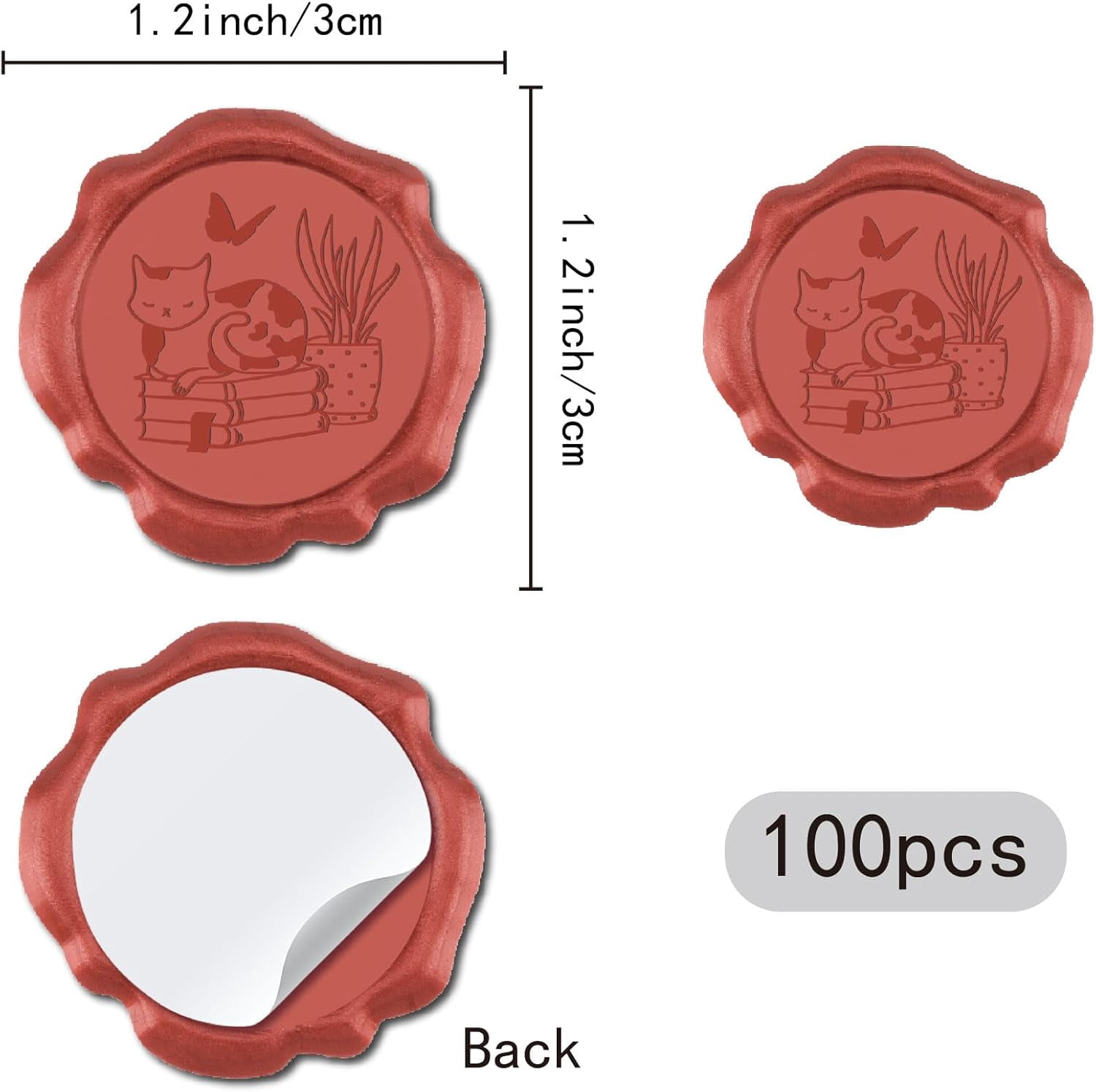 1 box 100pcs Adhesive Wax Seal Stickers Envelope Seal Decoration For ...