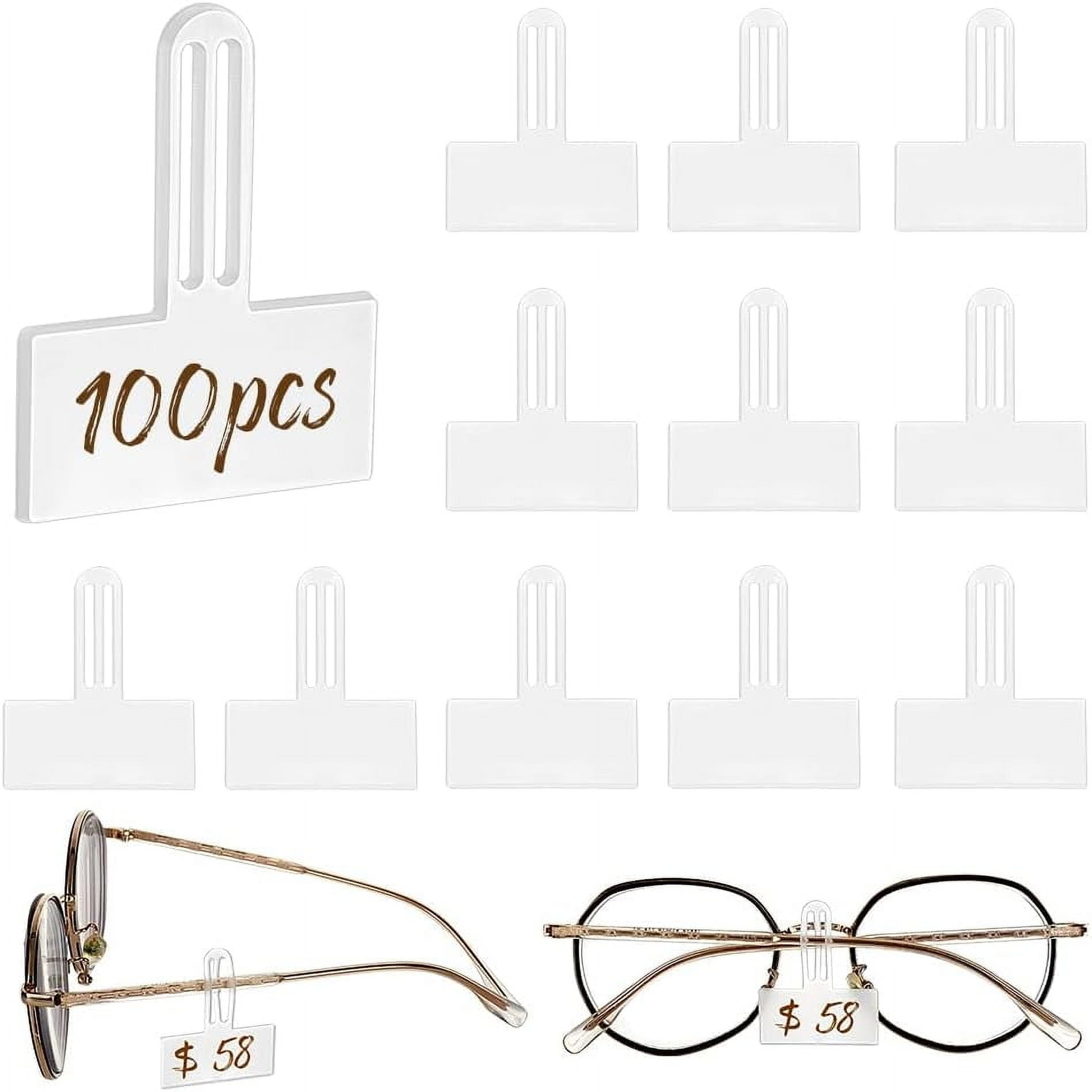 1 box 100pcs Transparent PVC Glasses Price Tags Sleeve Slip-on ...