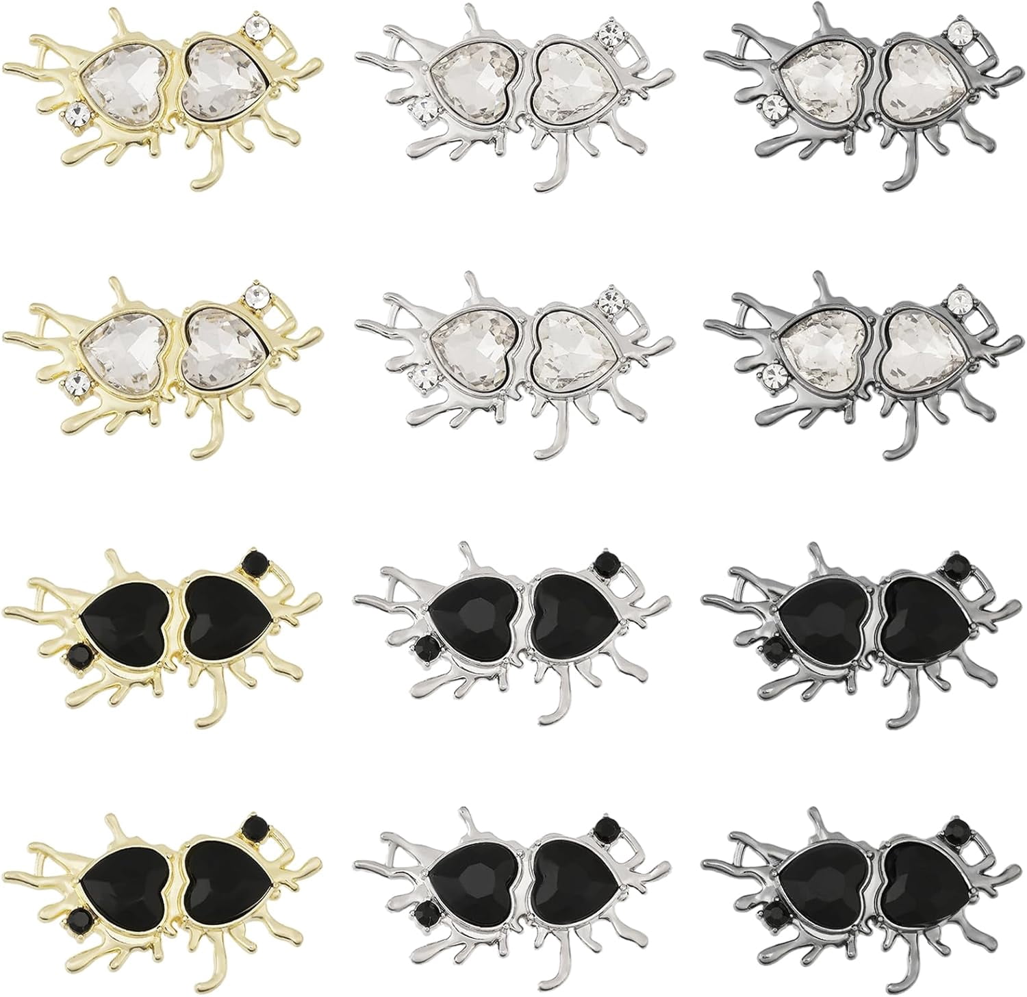 1 box 12pcs 6 styles Alloy Connector Charms Melting Heart Links with ...