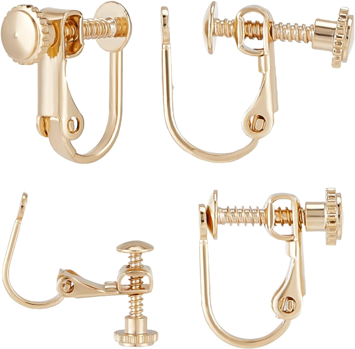 1 box 20pcs Screw Clip-on Earring Converter 24K golden Plated Spiral ...