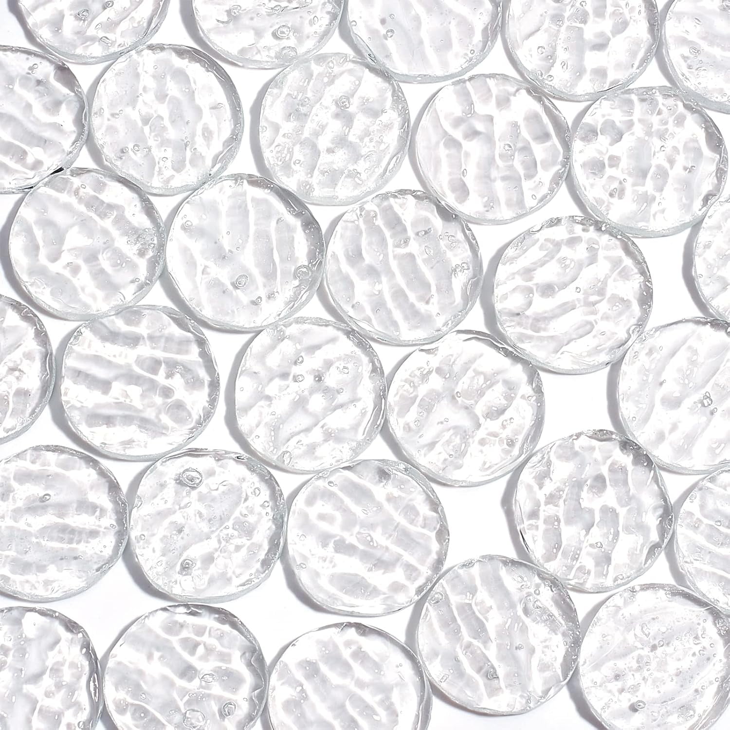 1 box 30pcs Transparent Glass Mosaic Tiles Water Ripple Texture for ...