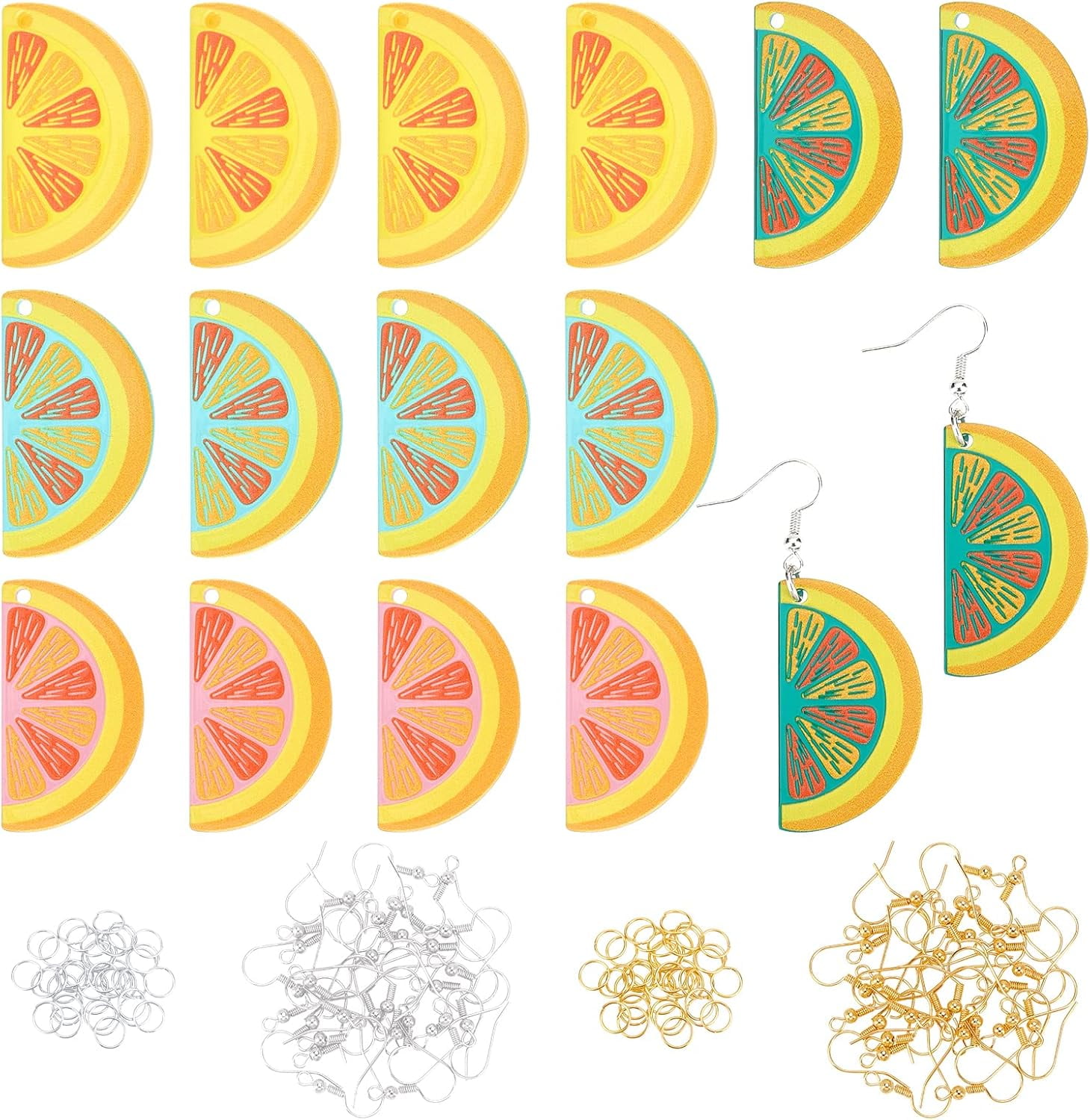 1 box 3D Printed Orange Charm Dangle Earring Making Kit for Girl Women ...