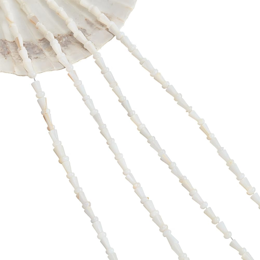1 box 4 Strands Natural Freshwater Shell Beads Strands Mushroom 7.5x4mm ...