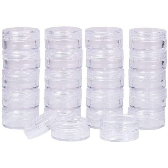 1 box 40 Pcs 5 Gram Round Clear Empty Plastic Cosmetic Samples ...