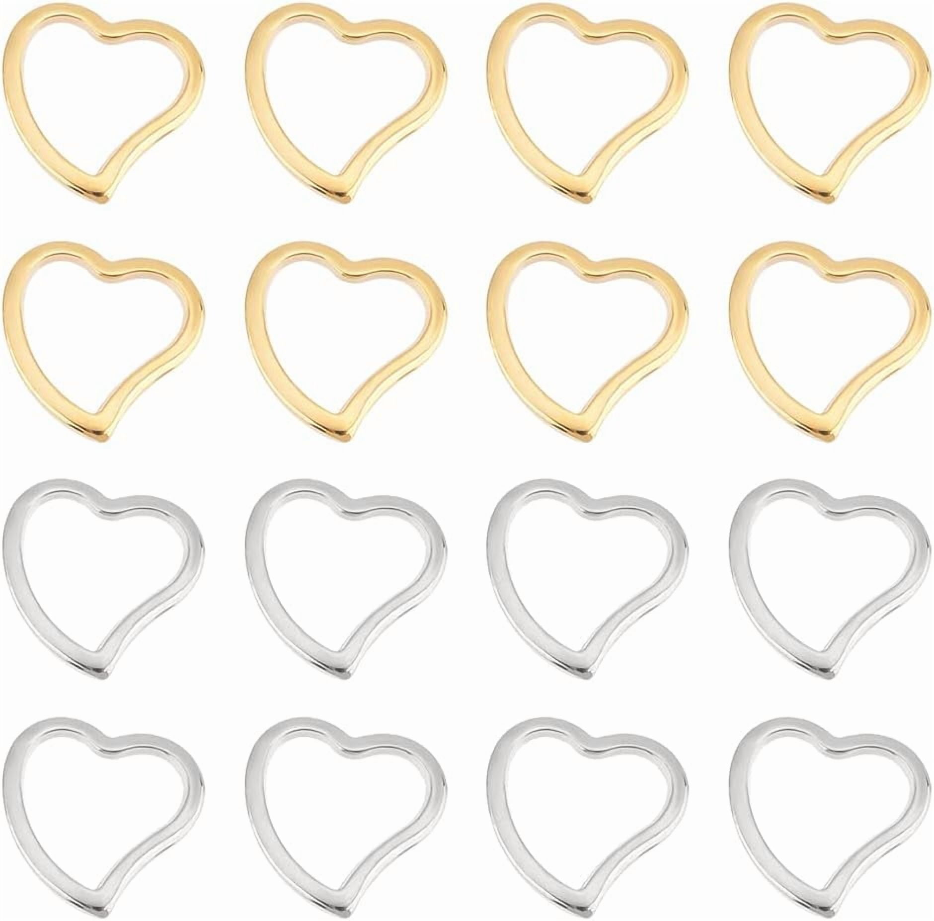 1 box 40pcs 2 colors 14.5mm Long 304 Stainless Steel Linking Rings ...