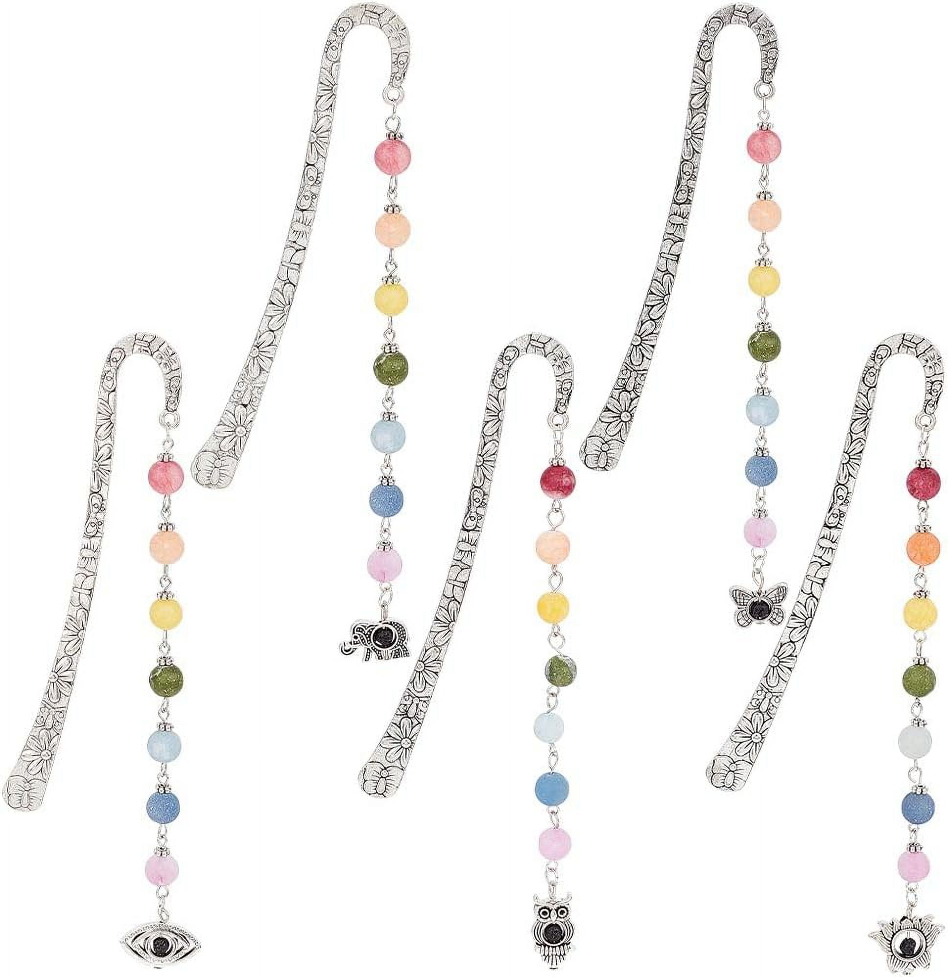 1 box 5 pcs Metal Bookmarks 5 style Unique Chakra Beading Bookmarks ...
