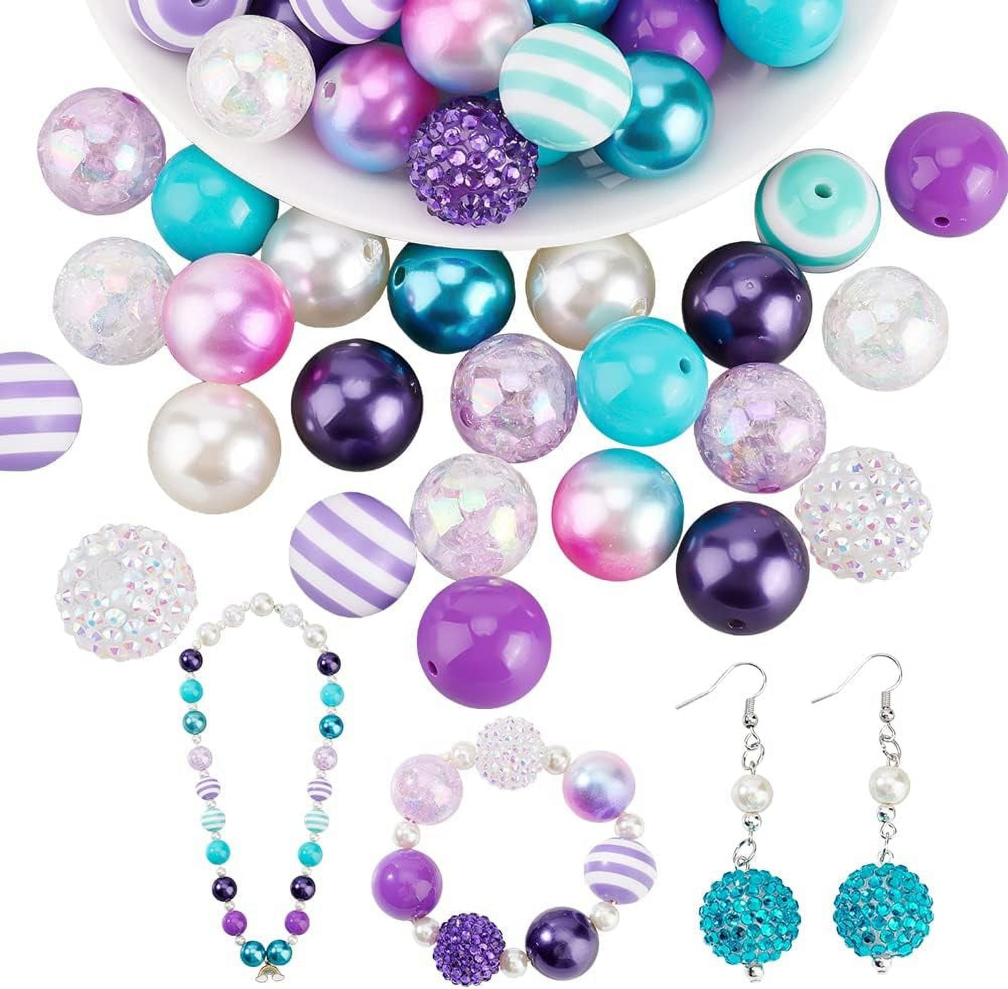 1 box 50pcs Chunk Pen Beads 20mm Bubblegum Beads Focal Beads Acrylic ...