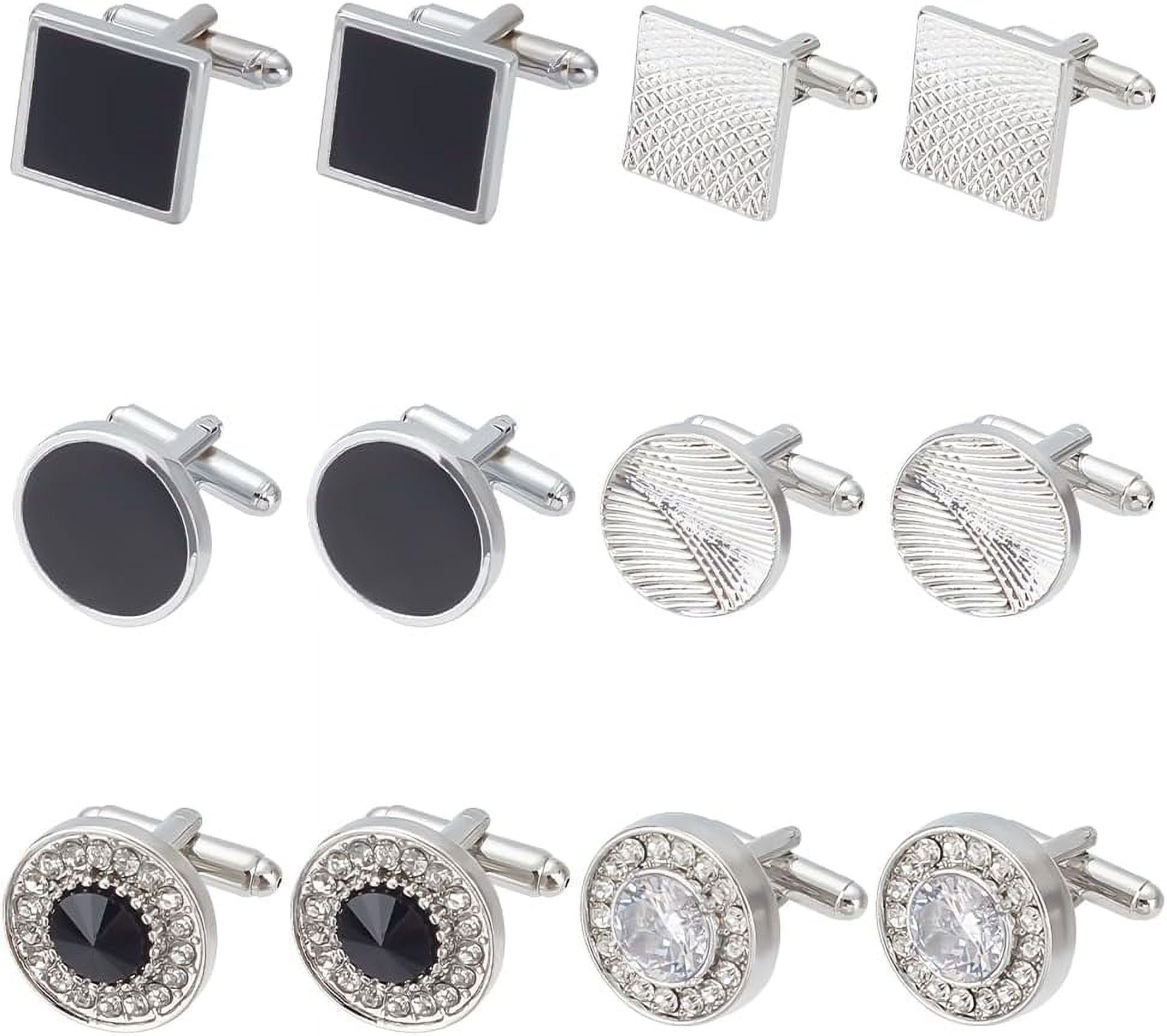 1 box 6 Pairs 6 styles Alloy/Iron Cufflinks for Men with Enamel ...