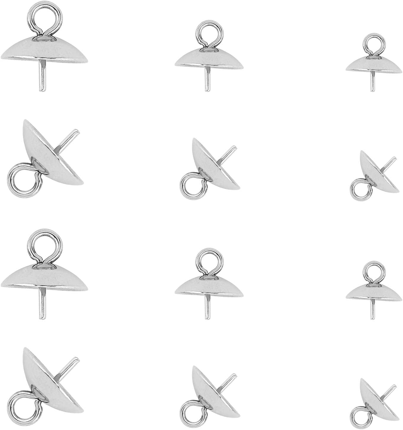 1 box 60pcs 3 Sizes Stainless Steel Peg Bails Pendants Pinch Charm ...
