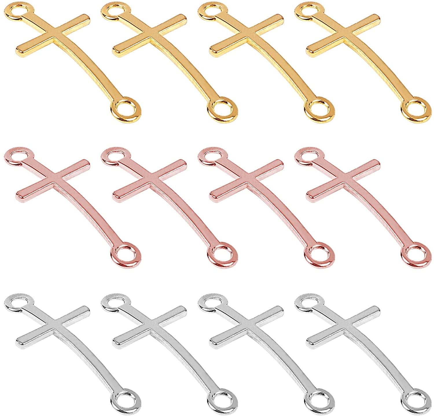 1 box 60pcs Sideways Cross Alloy Connector Charms Mixed color Links for ...