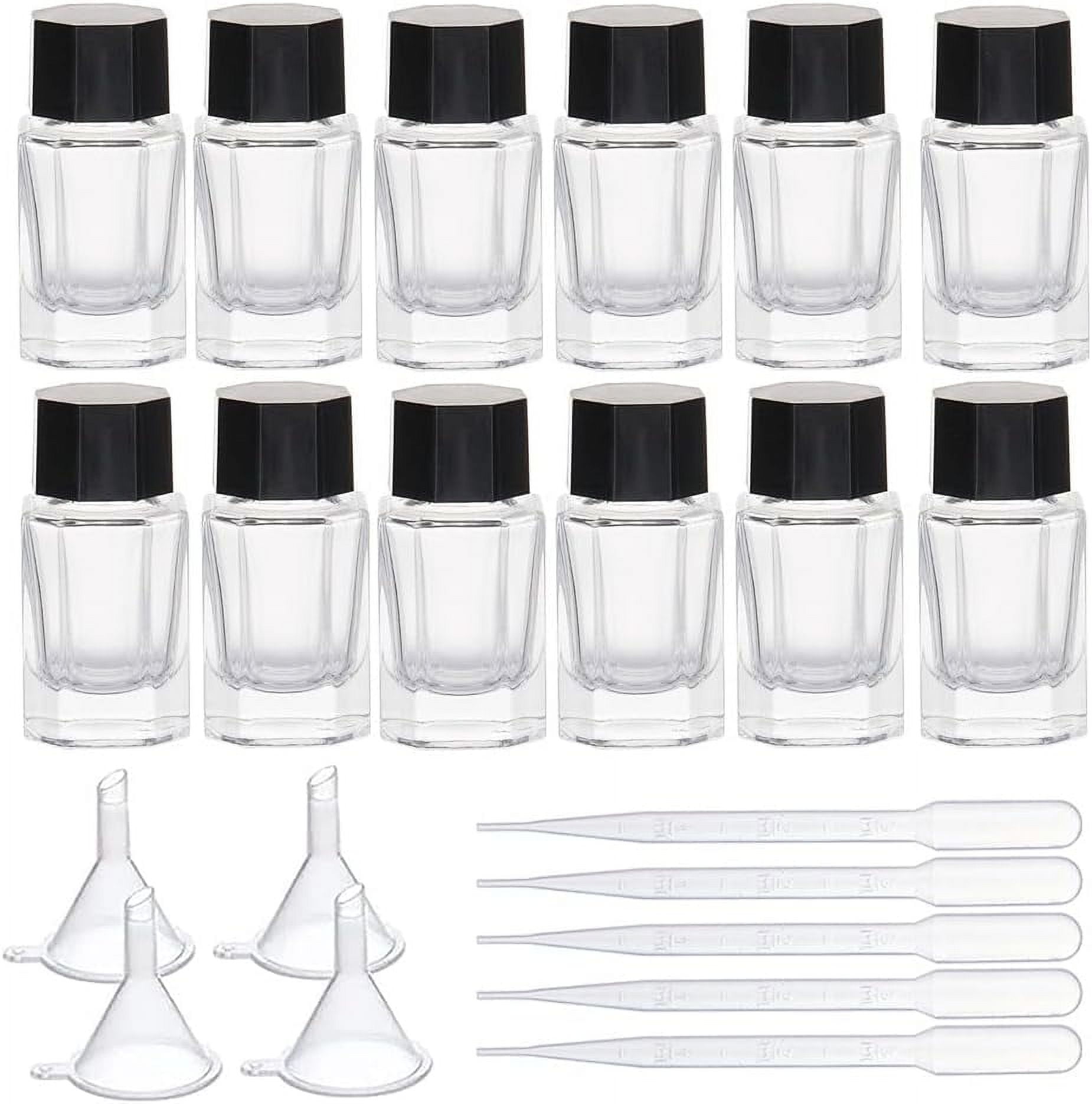 1 box Cuboid Glass Fountain Pen Ink Bottle with ABS Plastic Bottle Cap ...