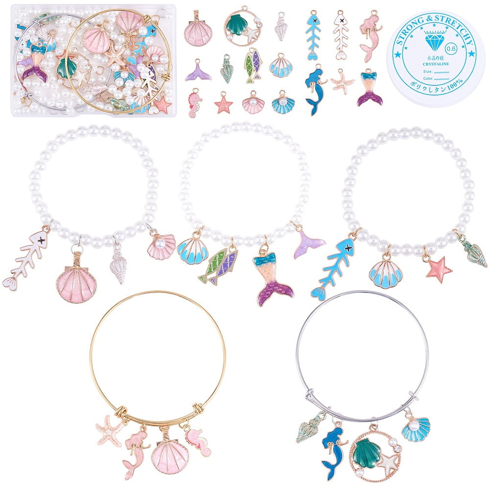 1 box DIY Ocean Theme Bracelet Bangle Making Kit Including Fishbone ...