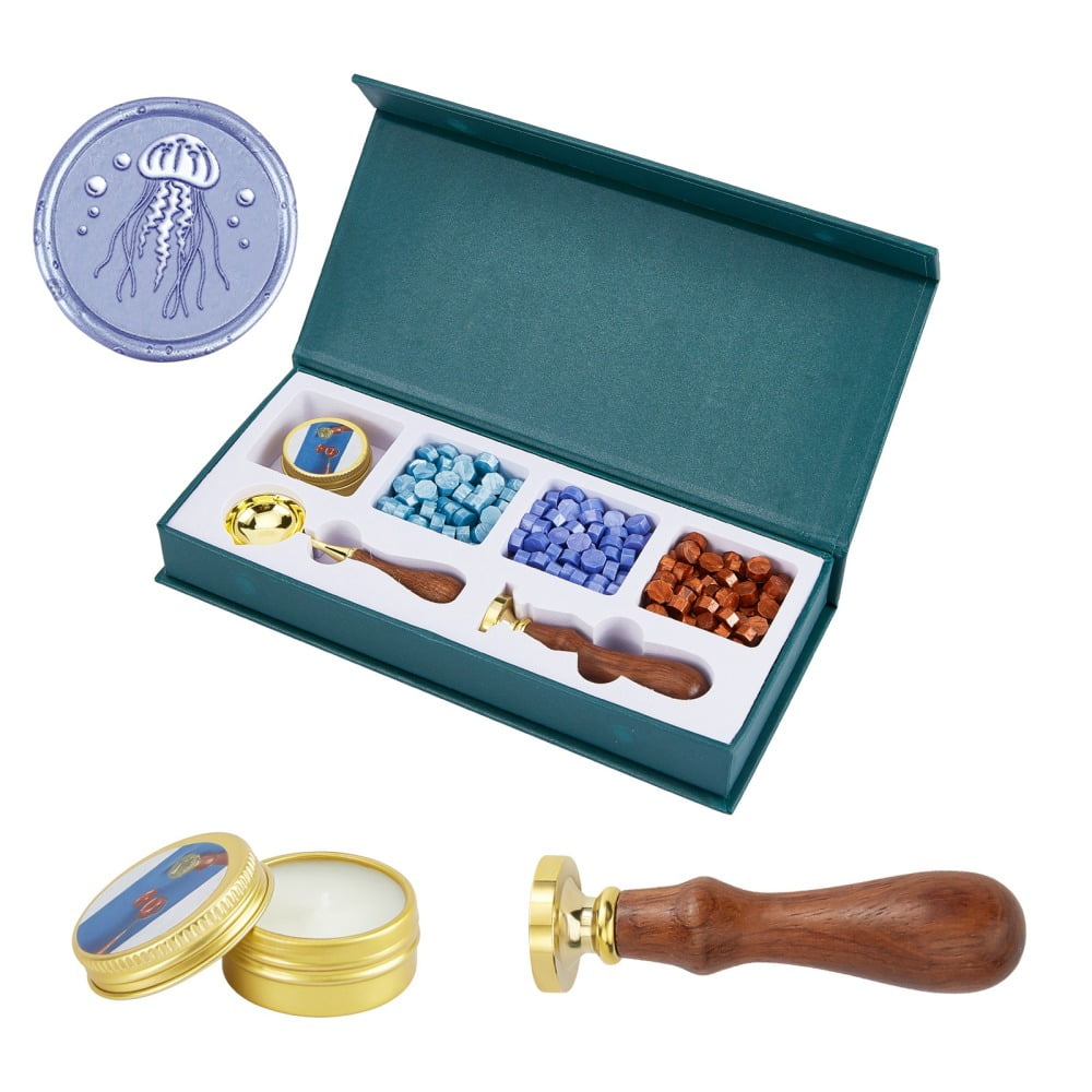 1 box DIY Scrapbook Brass Wax Seal Stamp Wood and Wax sets Mixed color ...