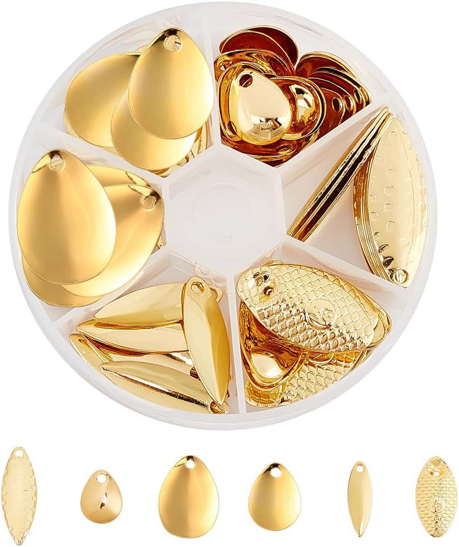 1 box Iron Fishing Lures Fishing Attractor Spinner Blades for Hard Lures Worm Spinner Baits ...