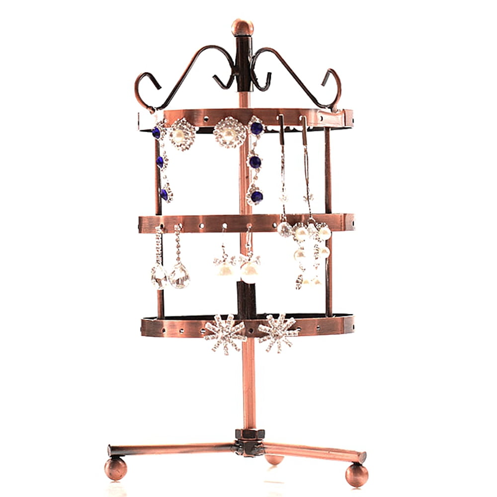 1 box Iron Rotating 3-Tier Earring Display Stand for Hanging Dangle ...
