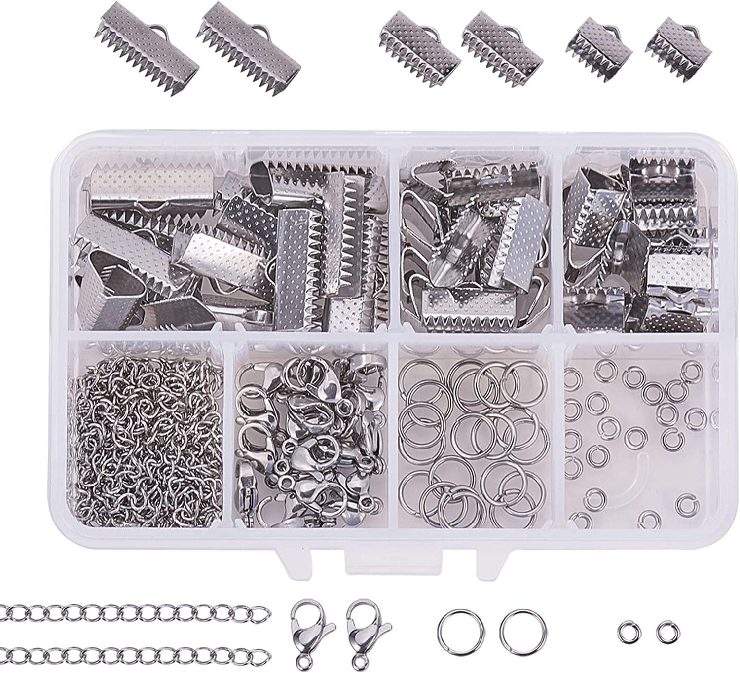 1 box Jewelry Making Kit set with 3 Sizes 304 Stainless Steel Ribbon ...