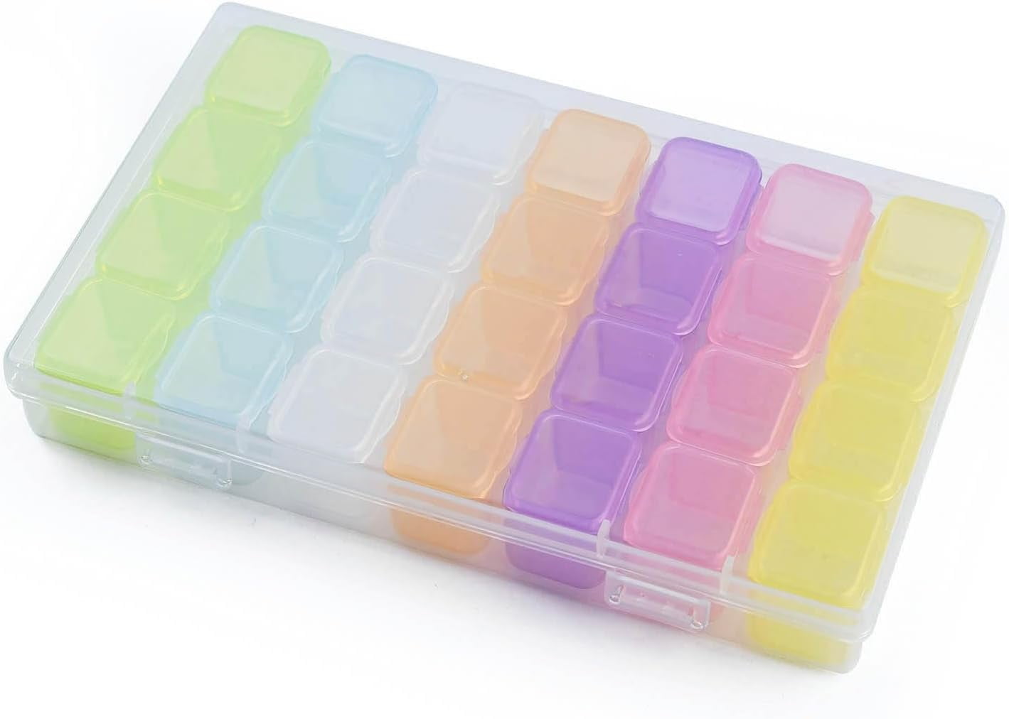 1 box Rectangle Polypropylene(PP) Bead Storage Containers with Hinged ...