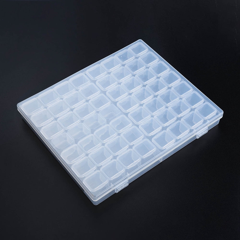 1 box Rectangle Polypropylene(PP) Bead Storage Containers with Hinged ...