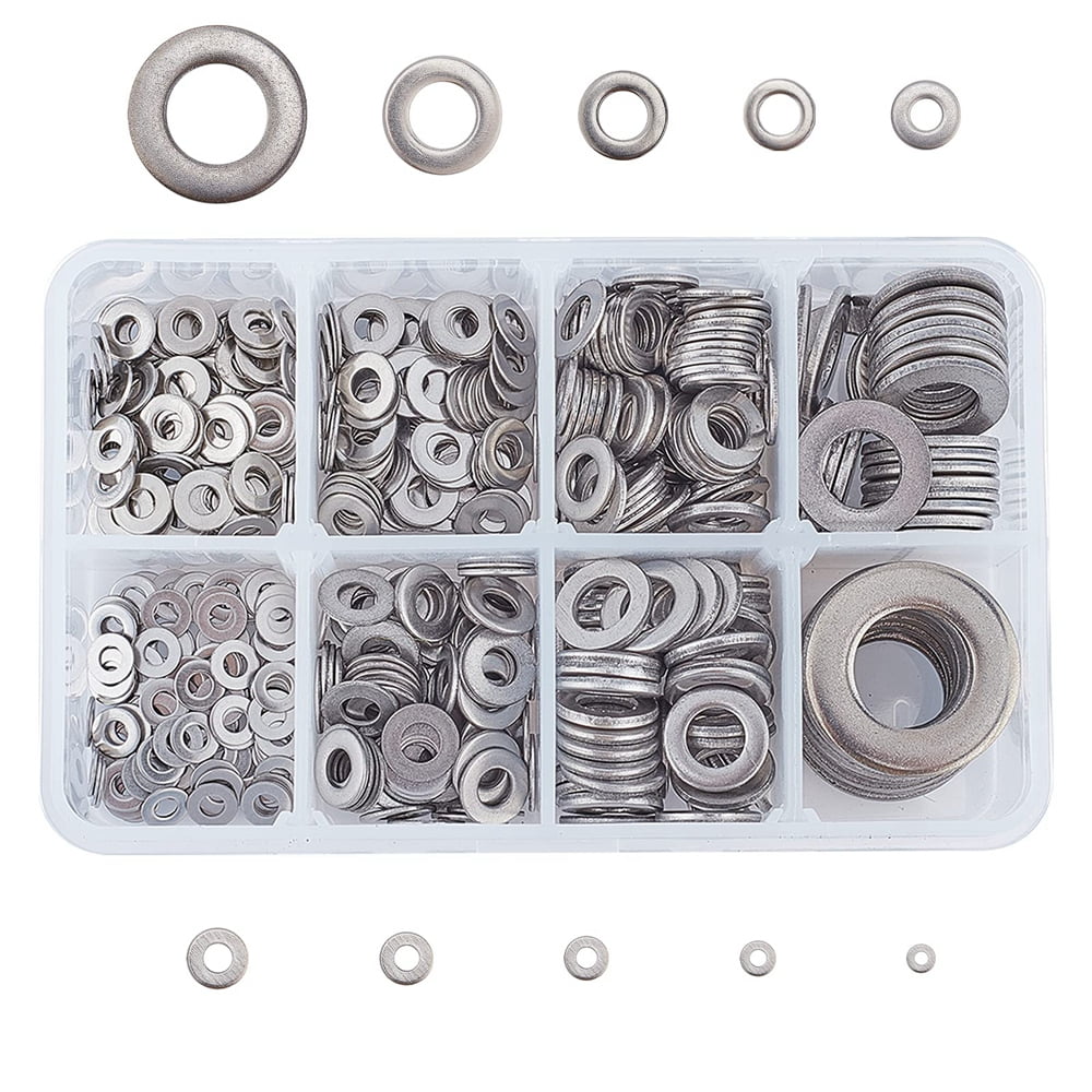 1 box Stainless Steel Flat Washers Ring Stainless Steel color 800pcs ...
